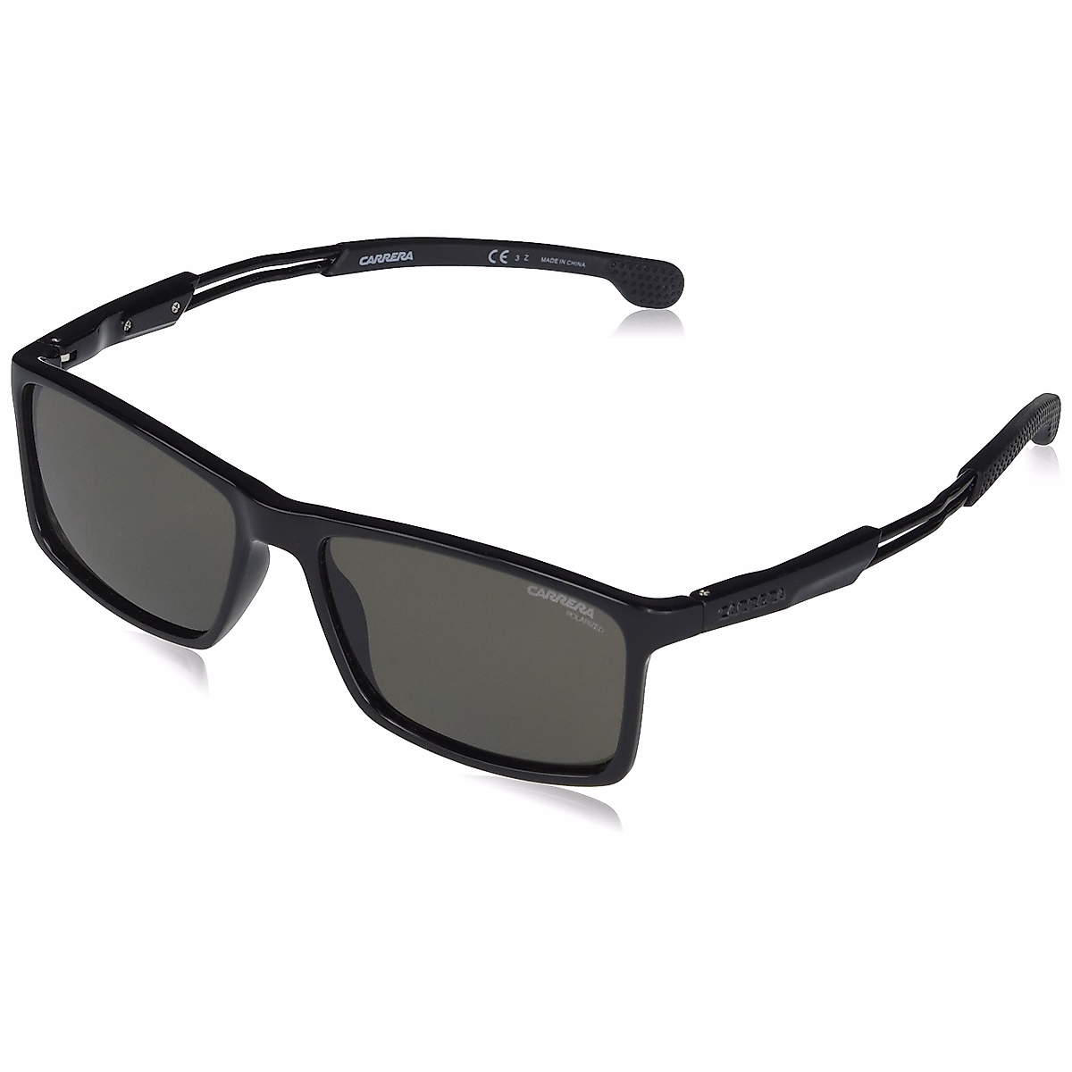 Carrera Men's 4016/S Rectangular Sunglasses, Black/Polarized Gray, 55mm, 16mm