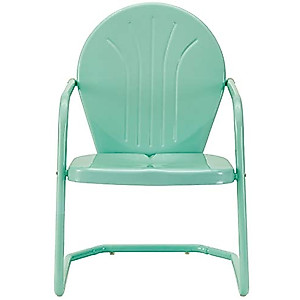 Crosley Furniture CO1001A-AQ Griffith Retro Metal Outdoor Chair, Aqua