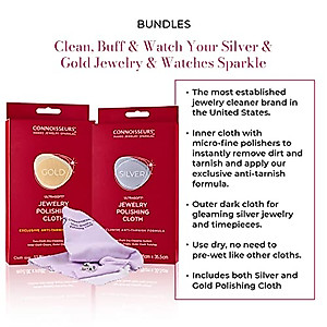 CONNOISSEURS Ultrasoft Gold & Silver Jewelry Polishing Cloths (Set of 2)