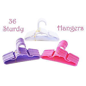 MBD 36 Pack Sturdy Hangers for 18 Inch Girl Doll Clothes- 18 Inch Doll Clothes Hanger
