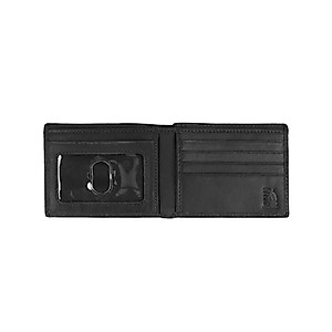 Steve Madden RFID Leather Wallet Gift Set With Key Fob Billfold, Black, One Size US