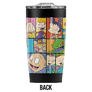 Logovision Rugrats Character Squares Stainless Steel 20 oz Travel Tumbler, Vacuum Insulated & Double Wall with Leakproof Sliding Lid