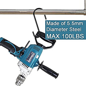 HiGift 8 Pack 6 Inches S Hooks for Hanging Plant Heavy Duty, Thick Wire Steel Large Black S Shaped Hook Hanger for Hanging Plants, Bird Feeders, Garden Tools,Ladder, Pool Equipment Tools,Kitchenware