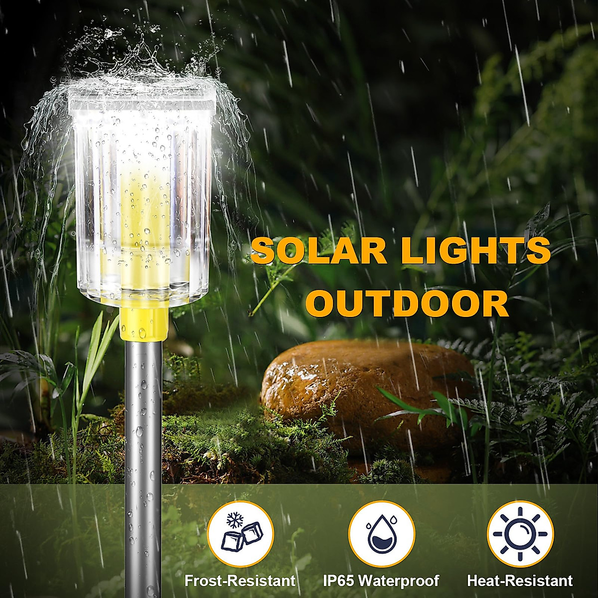 ALFIOT Solar Garden Lights, Pathway Lights Outdoor Waterproof and Ultra-Bright LED Landscape Lighting, Solar-Powered Illumination Decorative Firefly Lights（6 Pack）… (PW-L-002-A)