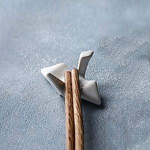 Hemoton Chopsticks Rest Holder 6Pcs Ceramic Chopstick Rest Porcelain Crane Rest Spoon Forks Rest Holder Origami Crane Chopsticks Stand Kitchen Utensils (White) Chopstick Holder Rest Ceramic