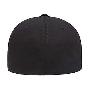 Flexfit Cotton Twill Fitted Cap, Black, Small/Medium