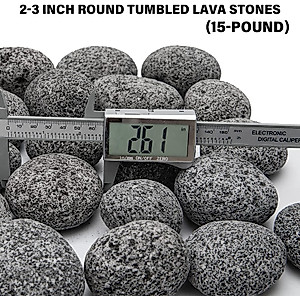 Black Lava Rock for Fire Pit,2"-3" Natural Lava Stones for Gas Fire Pit and Fireplace(15-Pound)