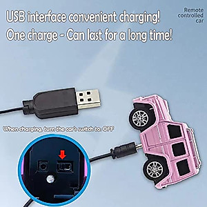SCKTYZS Mini Remote Control Car Watch Kids Toys,2.4GHz Girl Long Distance Wrist Watch RC Car with Dustproof Cover,Pink Alloy Racing Car USB Charging Cartoon RC Small Car Interactive Game Toys
