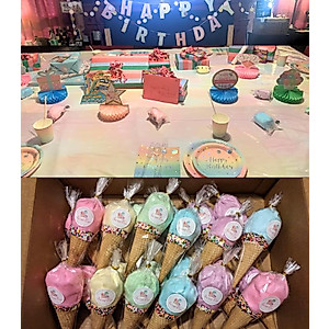 Lupy Lups! Cotton Candy Party Pack 0.5 oz each - Individually Wrapped- Pastel Candy for Stocking, Treats, Party Favors, Buffet table and Piñata (Assorted)