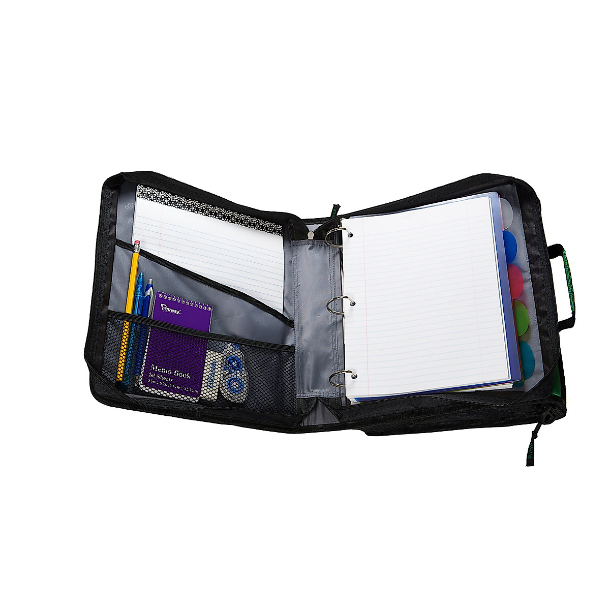 Case-it The Z Shape Zipper Binder - Two Binders in One - Double Sided 1.5 Inch D-Ring - Multiple Pockets - 500 Page Capacity - Comes with Shoulder Strap, Blue Z-176