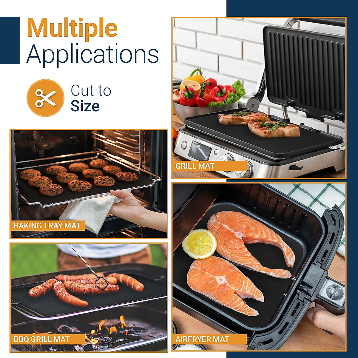 Oven Liners for Bottom of Oven - 3 Pack Large Heavy Duty Mats, 16.25”x23” Non-Stick Reusable Liner for Electric, Gas, Toaster Ovens, Grills - BPA & PFOA Free Kitchen Accessory to Keep Your Oven Clean