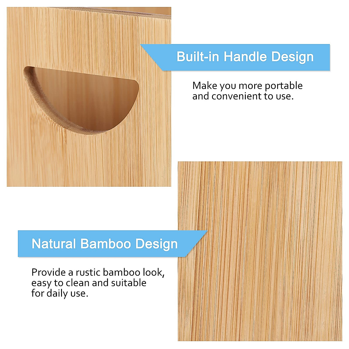 MOOACE Small Trash Can Wastebaskets, 2 Gallon Waste Basket with Handles, Rectangular Trash Basket Garbage Can for Bathroom, Living Room, Office, Kitchen