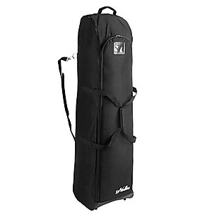 LONGCHAO Golf Travel Bag- Hard Golf Travel Case Portable Golf Club Travel Cover Hard Support 600D PVC Cloth Golf Carry Bag (Black)