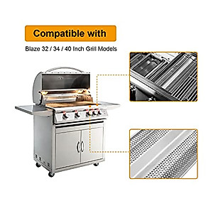 LS'BABQ Grill Heat Plates Flame Tamer for Blaze 32/34 / 40 Inch Grill Models, Stainless Steel, 4 Pack