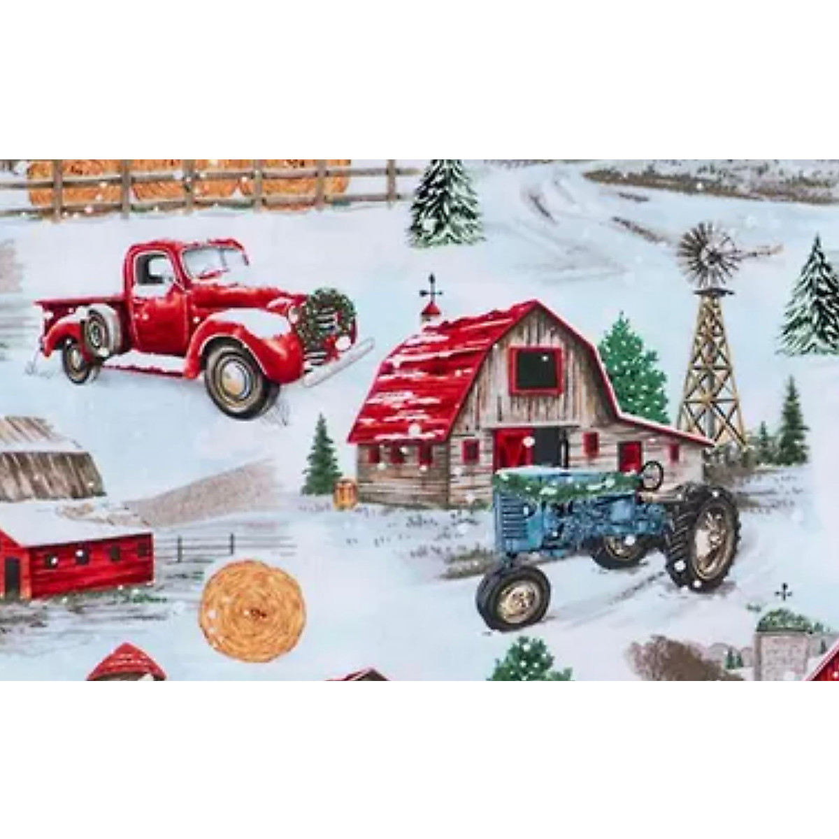 Christmas Tree Farm Cotton Fabric - Precut Fabric by The Yard - One Yard