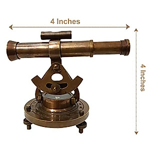 Antique Brass Nautical Alidade Telescope Compass Surveying Theodolite Marine Home/Office Table Decor Antique Survey Transit Telescope Instrument Compass