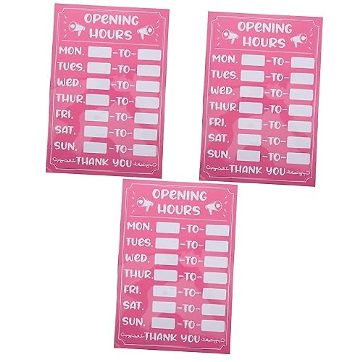 Ciieeo 3pcs business hours sign hours of operation signs open signs for business store open signs business hours door closed open hour labels neon open sign variable customize office pvc