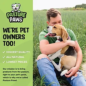 Pasture Paws Bully Sticks for Dogs | Long-Lasting All Natural Dog Chew Sticks | Fully Digestible Low Odor Bully Sticks | Dental Health Support Dog Treats Sticks | 6-inch | 5 Count Pack