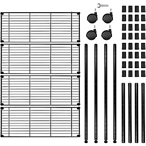 YSSOA 4-Tier Heavy Duty Storage Shelving Unit,Black,36Lx14Wx54H inch, 1 Pack