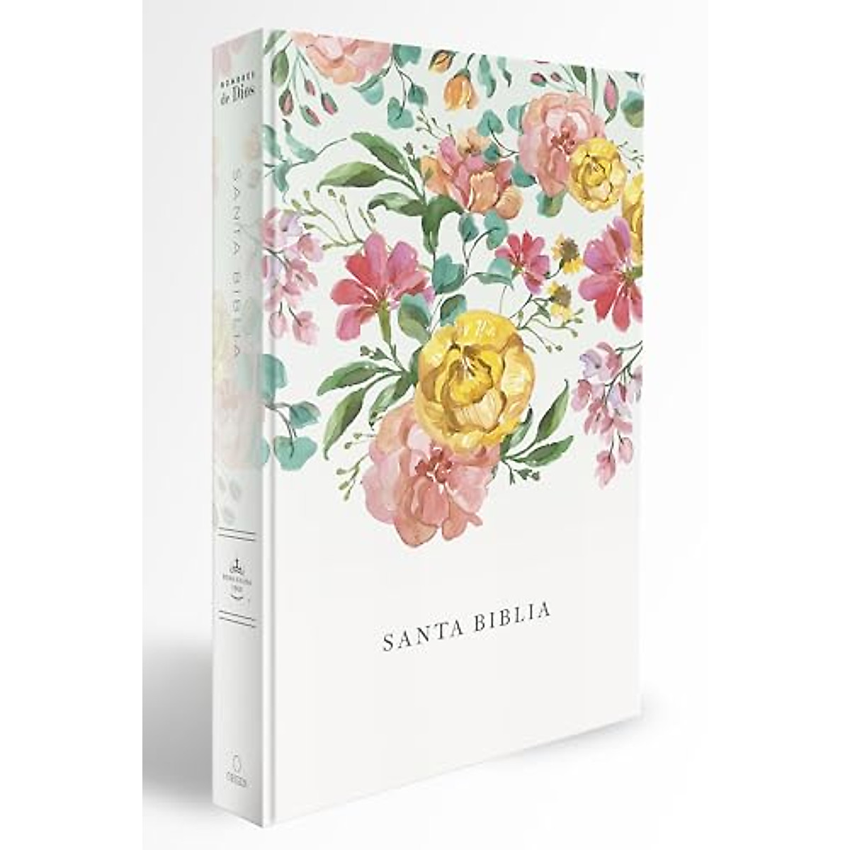 Biblia Reina Valera 1960 tamaño manual, tapa dura, flores rosadas / Spanish Bibl e RVR 1960 Handy Size, LP, HC, pink flowers