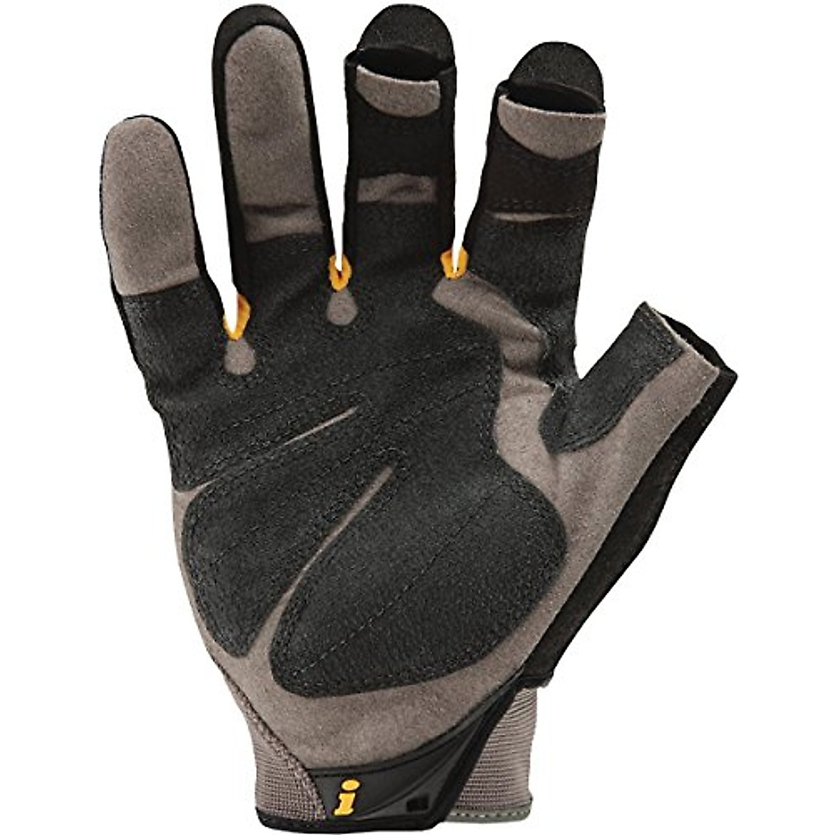 Ironclad Framer; Carpenter Work Gloves, Open Finger Dexterity, Performance Fit, Durable, Machine Washable, (1 Pair), FUG-04-L,Grey/Black