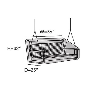 Covermates Outdoor Swing Cover - Light Weight Material, Weather Resistant, Elastic Hem, Seating and Chair Covers, 56W x 25D x 32H, Green