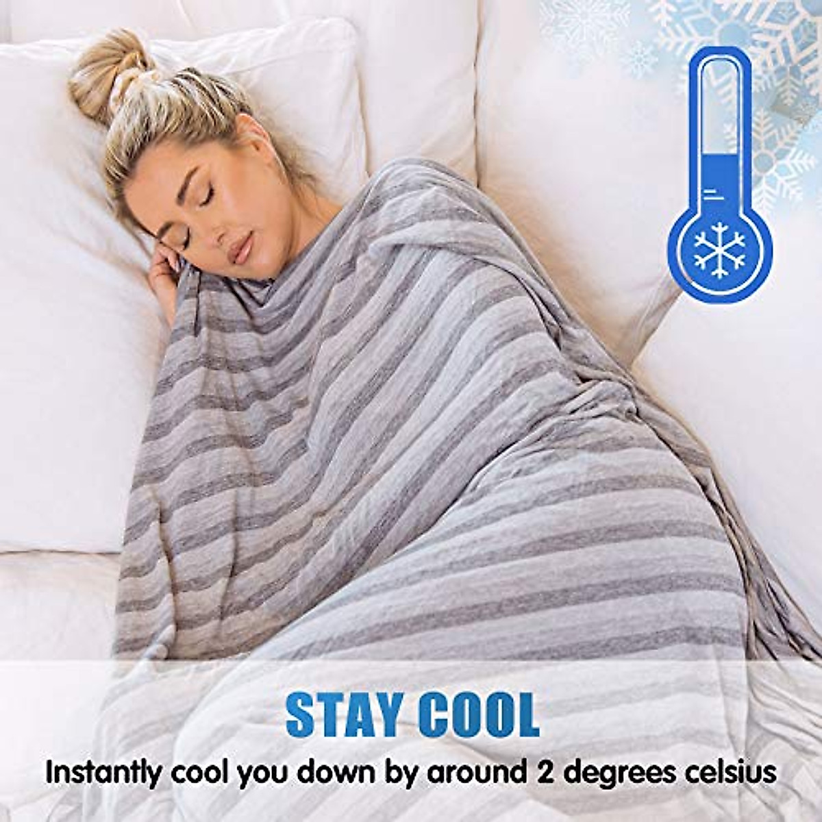 Cooling Throw Blanket with Double Sided Cold Effect, Lightweight Breathable Summer Blanket, Throw Blankets for Couch, Transfer Heat to Keep Body Cool for Hot Sleepers and Night Sweats,Throw XL 50"x70"