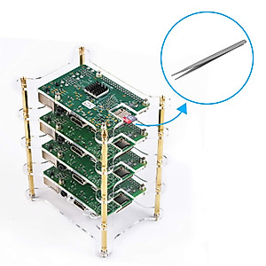 4 Layers Clear Stackable Case for Raspberry Pi 4 Model B, Pi 3 B+ , Pi 3b Case with Heatsink