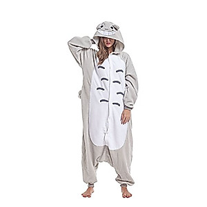 Sqlszt Animal Onesie Adult One Piece Pajamas Unisex Cosplay Costume for Women Men XL Grey