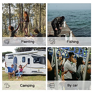 2Pcs Portable Mini Folding Camping Stool, Lightweight Camp Chair for Fishing Hiking, Compact Collapsible Travel Footstool for Outdoor, Beach, Backyard, Lawn,Picnic with Carry Bag (Large)