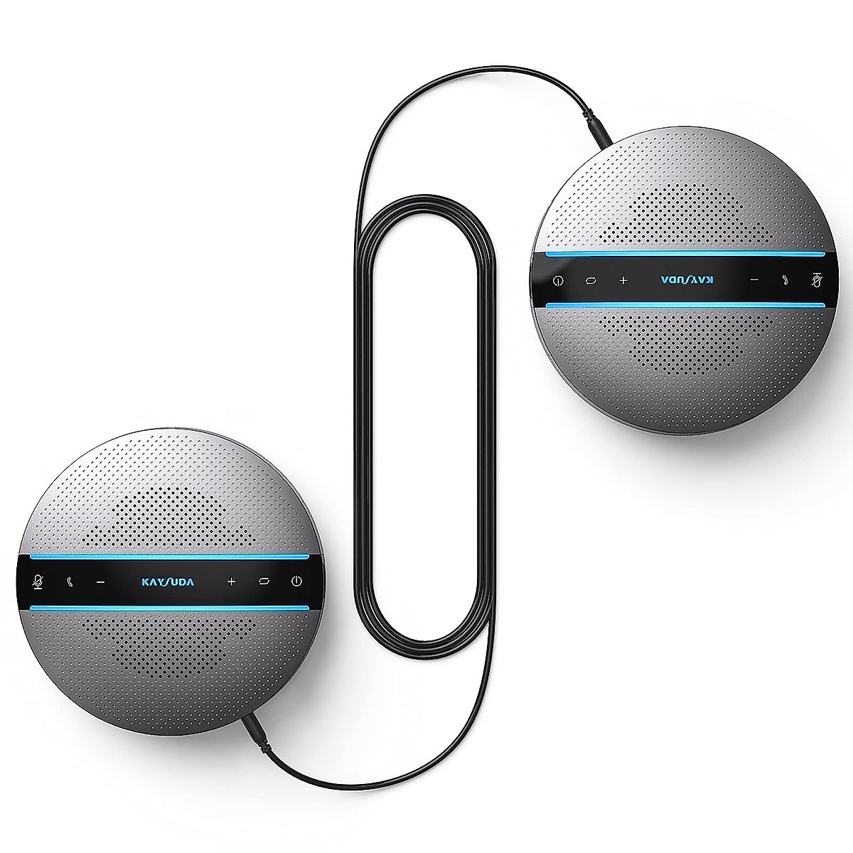 KAYSUDA Bluetooth Conference Speakerphone SP300KIT 2pk Bundle, up to 16 Attendees, 18H Call Time, 360°Voice Pick-up 2x6 AI Echo & Noise Canceling Microphones, Daisy Chain