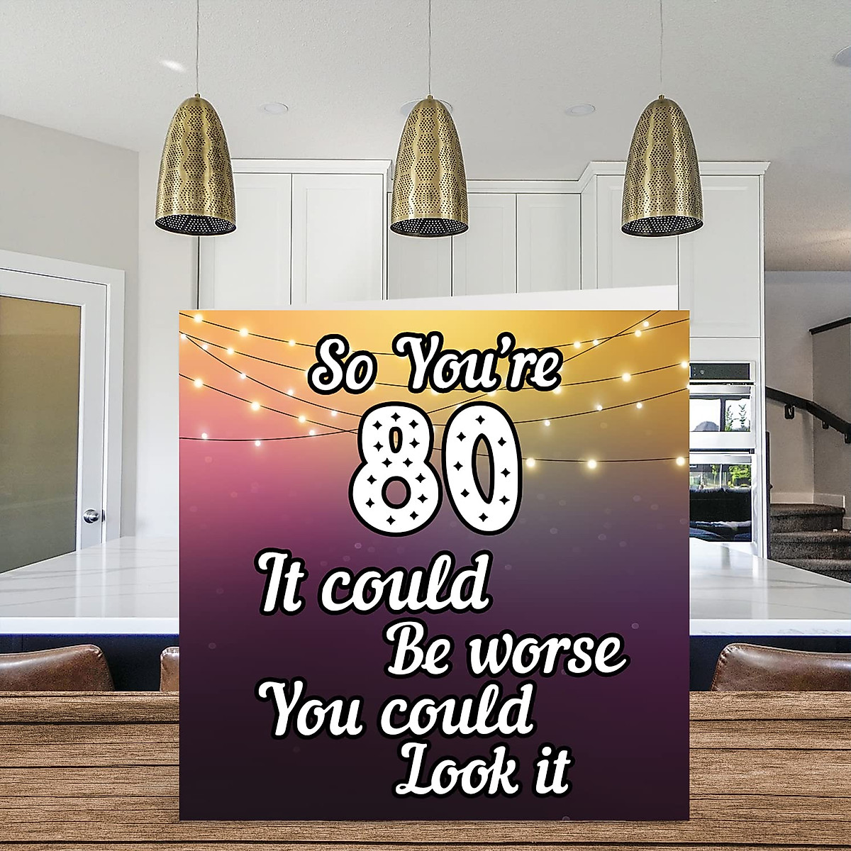 Stuff4 Fun 80th Birthday Cards for Men Woman - Look It - Funny Birthday Card for Dad Mom Great Grandpa Grandma Nanny Gran Uncle Aunt, 5.7 x 5.7 Inch Greeting Cards, 80th Birthday Card