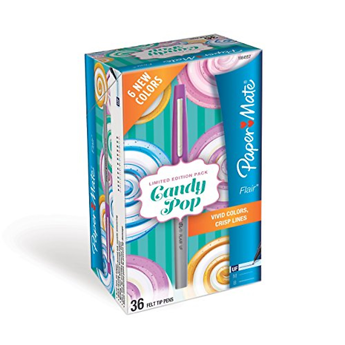 Paper Mate® Flair® Felt Tip Pens, Ultra Fine Point, Limited Edition Candy Pop™ Pack, Box of 36(Packaging may vary)