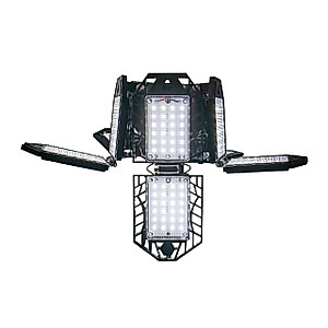 10 LED Leaf Deformable Panel Ceiling Light - 256 LEDs Ultra Bright Adjustable Garage, Workshop, Basement Light - Screws Into Existing Light Bulb Sockets E26/E27 - 150W Pure White 6500K - 10000 Lumens