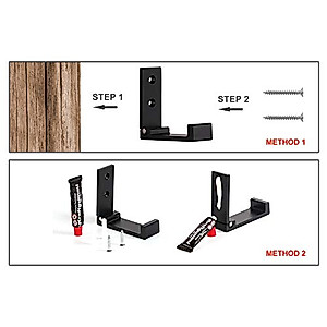 Foldable Adhesive Hooks,Heavy Duty Wall Hooks Zn Cu Alloy Ultra Strong Waterproof Hanger for Robe, Coat, Towel, Keys, Bags, Home, Kitchen, Bathroom . with Glue Adhesive .Set of 5 Pack (Black)