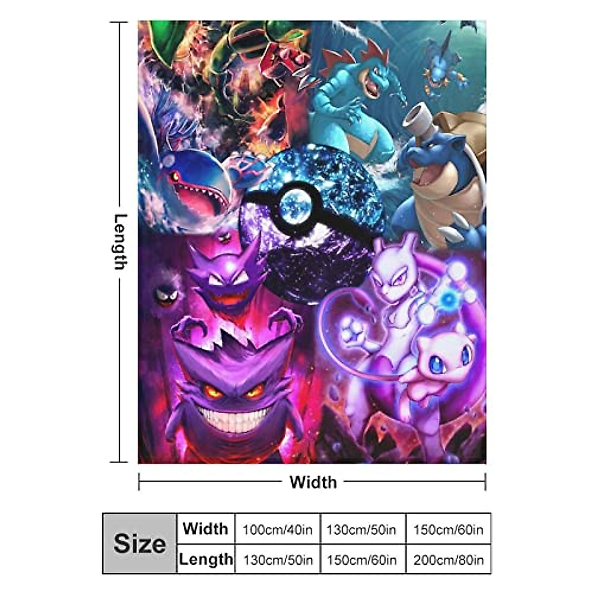 Anime Soft Throw Blanket Bedding Fleece Blankets Lightweight Cozy Warm Fit Home Living Couch Bed Sofa All Season 40"*50" （100 * 130cm）