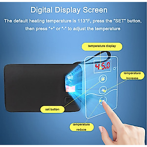 ERIQKCA Portable Car Wipes Heater Warmer, Multifunctional Baby Wet Wipes Warmer with Digital Display Screen, Home Car Dual-use Thermostat Heating Bag for Travel/Camping/Working （Black)