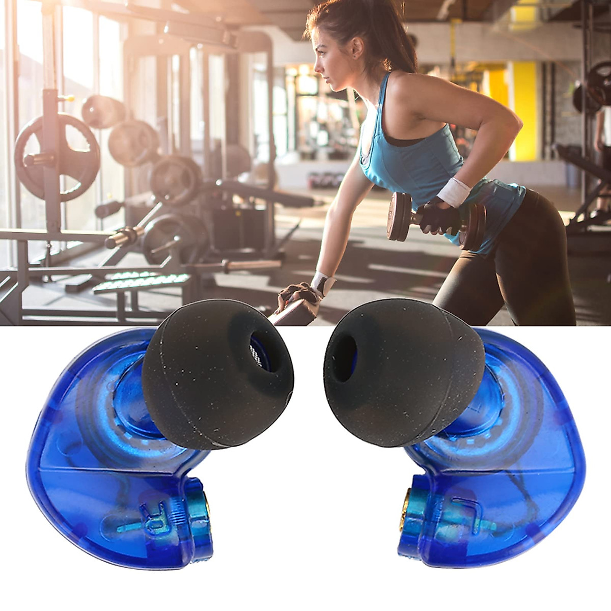 ASHATA for SE215 Wired Sound Isolating Earbuds Head, 1 Pairs of Pluggable Replacement Stereo Earphone Head for SE315 SE535 SE215, with MMCX Interface (Clear Blue)