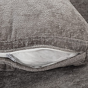 HESIEU Mid Century Modern Office Chair Conference Chair Reception Chair Solid Rubber Wood Frame Velvet Upholstered Reading Chair Armchair Suitable for Living Room, Studio, Office (Grey)