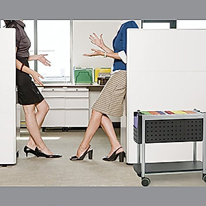 Safco Products Scoot Open Top Mobile Letter/Legal File Cart 5373BL, Black, Swivel Wheels