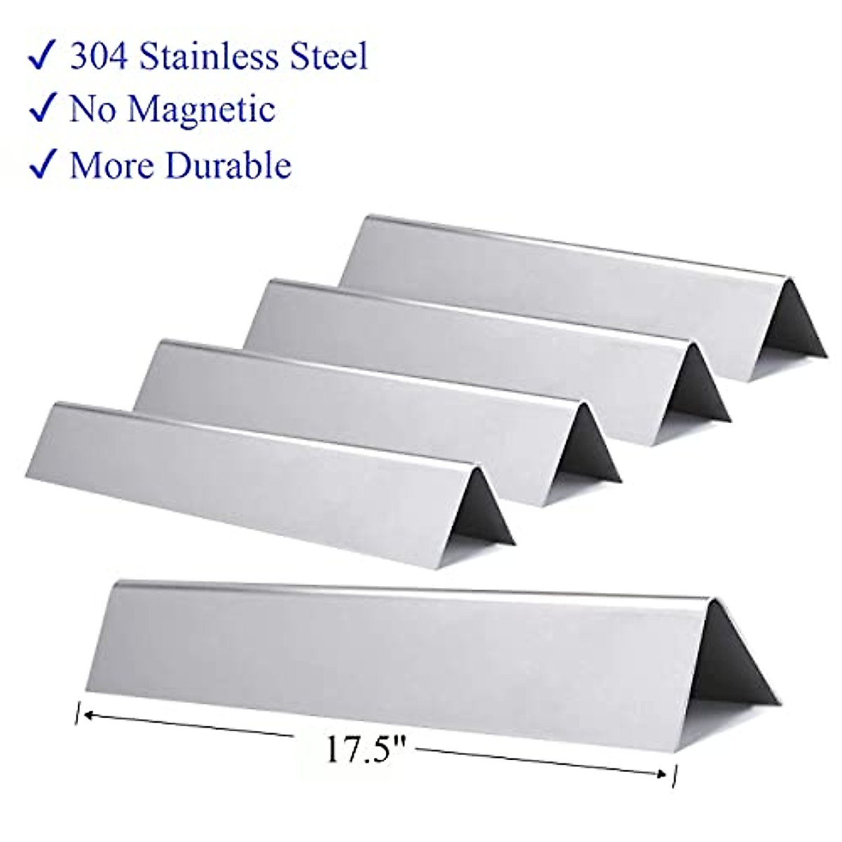 GasSaf 17.5 inch flavorizer bar and Heat Deflector Replacement for Weber 7620 7622, Genesis 300 Series E310 E320 E330 EP310 EP320 EP330 with Front Control Knob(2011&Newer)