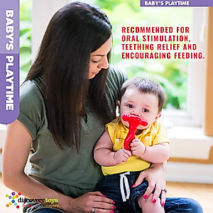 Discovery Toys Super Yummy Teether | 5 Teething Knobs Training for Infant, Baby, and Toddler | BPA-Free Soothing Teething Toy from Birth