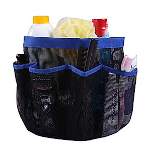 HDE Shower Caddy Mesh Bag College Dorm Bathroom Carry Tote Hanging Organizer (Blue)