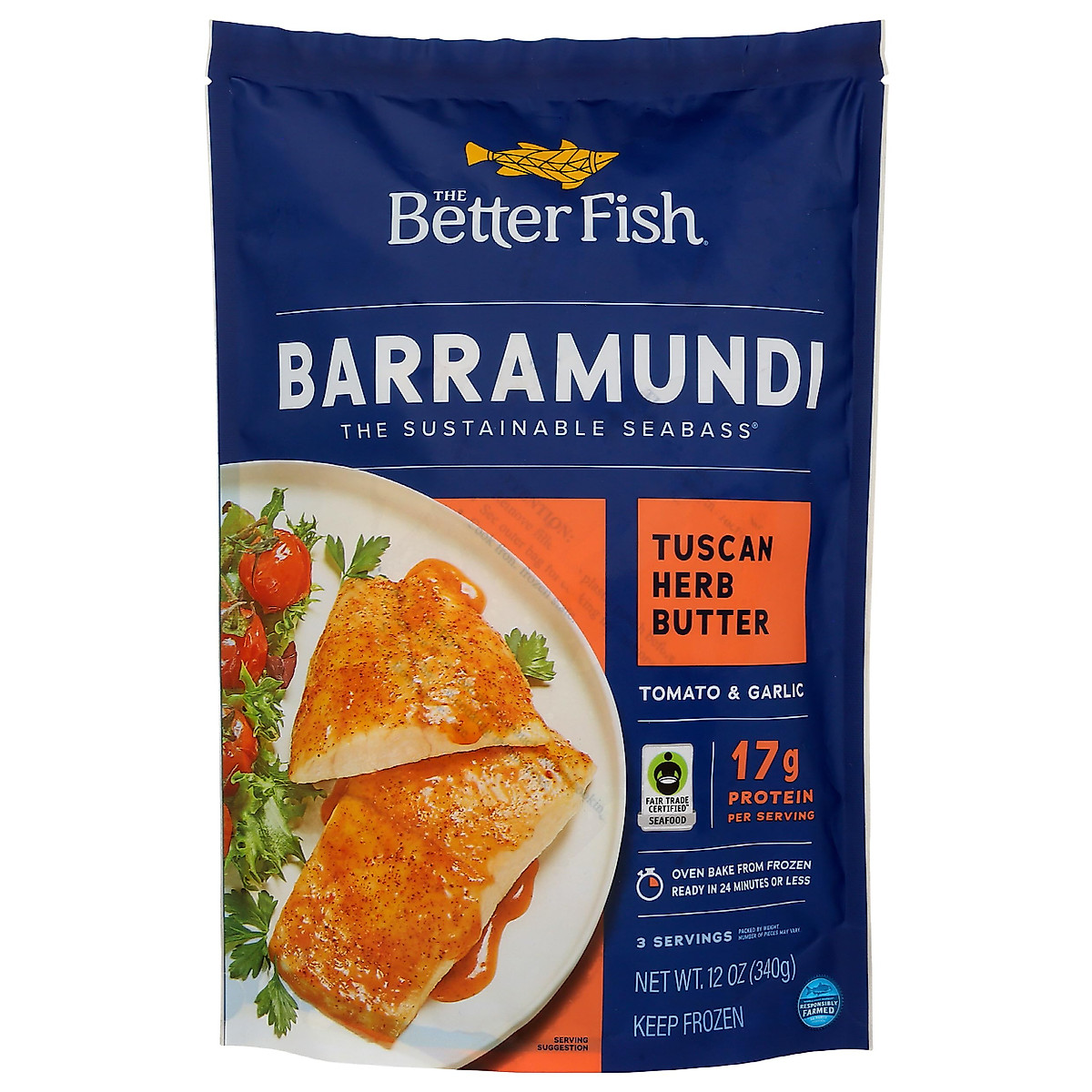 The Better Fish Tuscan Herb Barramundi Filet, 12 OZ