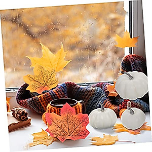 Garneck 2 Sets Artificial Pumpkin Tablescape Decor Garland Decor Halloween Props Thanksgiving Maple Leaves Foam Pumpkin Mini Halloween Pumpkin Simulation Pumpkin Decor Decorative Pumpkin