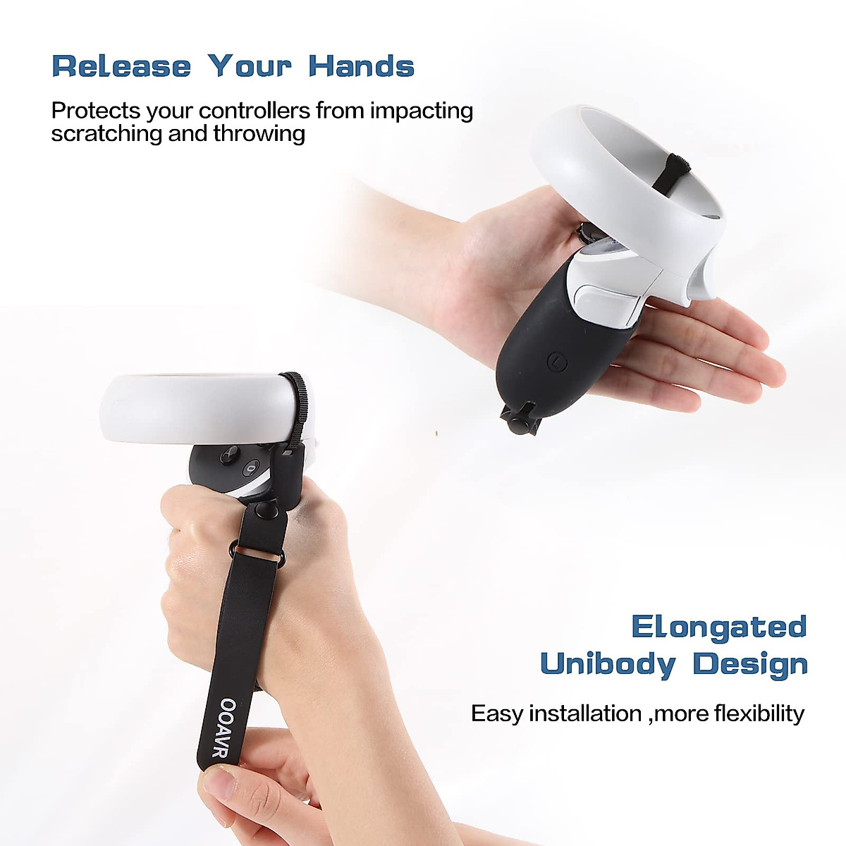 OOAVR Silicone Covers Accessories for Meta/Oculus Quest 2 Controller Grip Cover and VR Face Cover,VR Controller Gips Cover and 2Pcs VR Silicone Face Pad Replacement(Black)