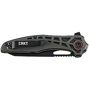 COLUMBIA RIVER KNIFE & TOOL Thero EDC Folding Pocket Knife: Everyday Carry Folder, Plain Edge, Sheepsfoot Blade with Black Oxide Finish, Flipper, Glass Reinforced Nylon and Carbon Fiber Handle 6290