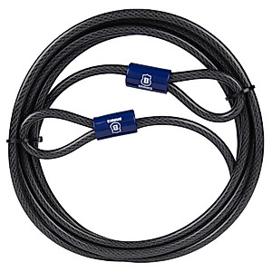 BRINKS - 15 ft x 3/8" Flexible Steel Loop Cable - Heavy Duty Vinyl Wrap for Corrosion Protection