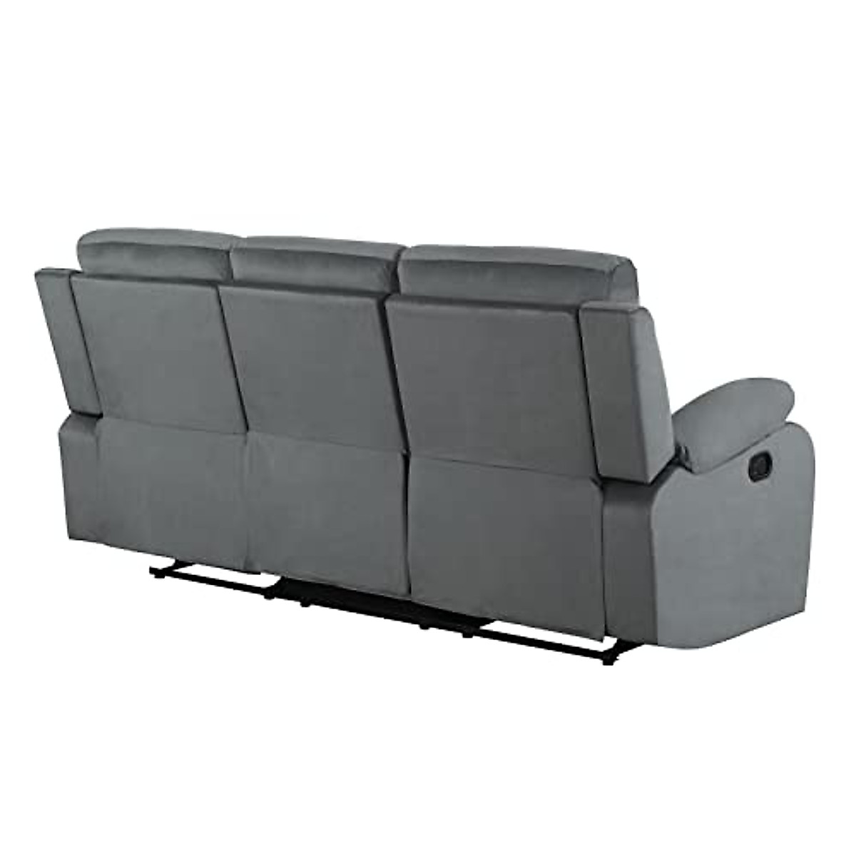 Blackjack Furniture Elton Microfiber Reclining Modern Living Room Loveseat, Sofa, Gray