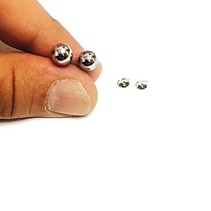 14K White Gold Ball Stud Earrings, 7mm